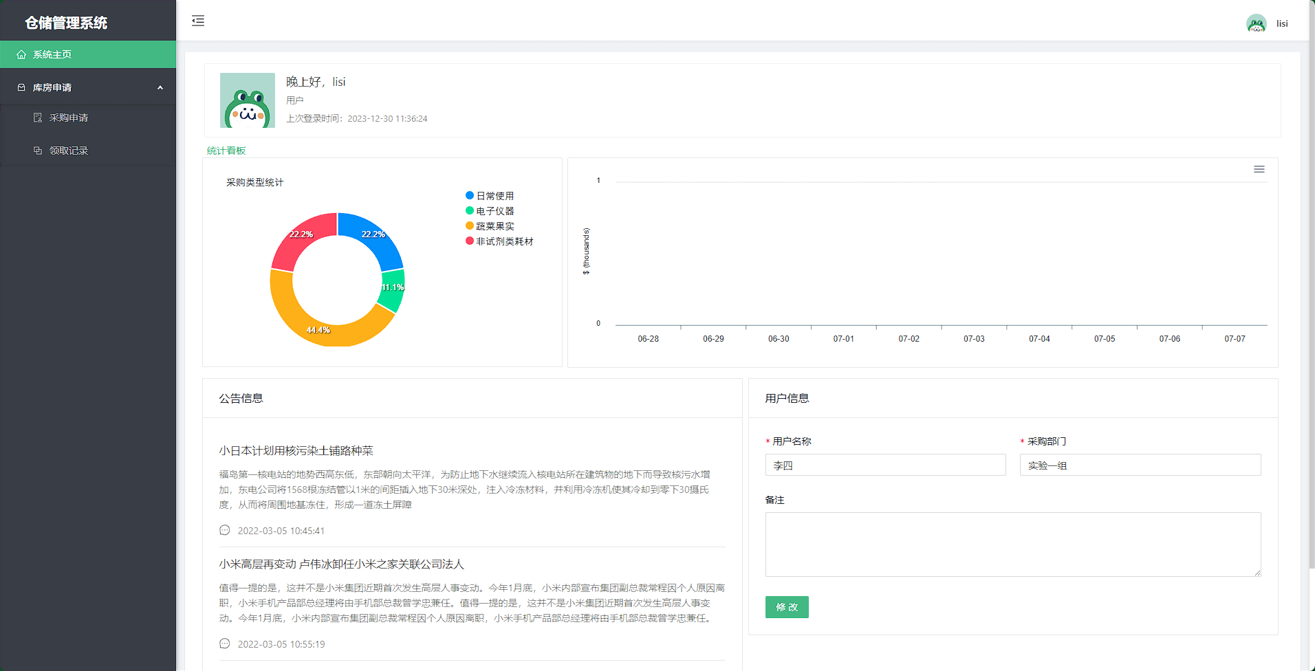 GitHub - Fankekeke/material_cos: About 基于SpringBoot + Vue的仓储管理系统 仓库管理系统、智能仓储平台、库存管理信息系统、WMS仓储系统 ...